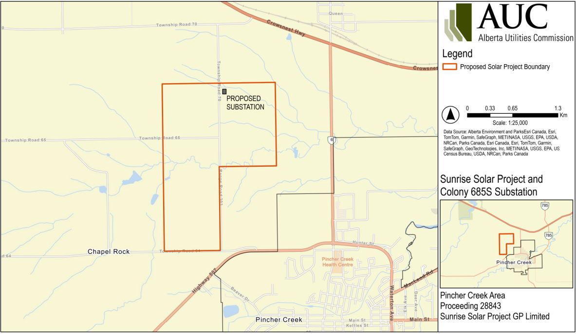 Sunrise Solar Project and Colony 685S Substation - AUC